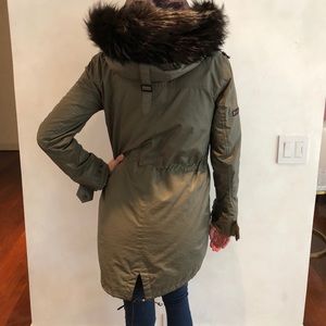 SAM. | Jackets & Coats | Sam Fox Fur Lined Coat Vest Hooded Parka ...